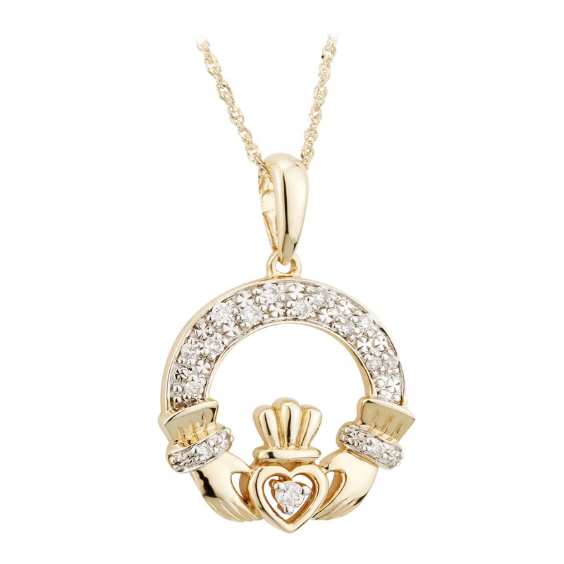 Diamond Claddagh Kiss 14K Gold Ring - Solvar - Fallers.com - Fallers ...