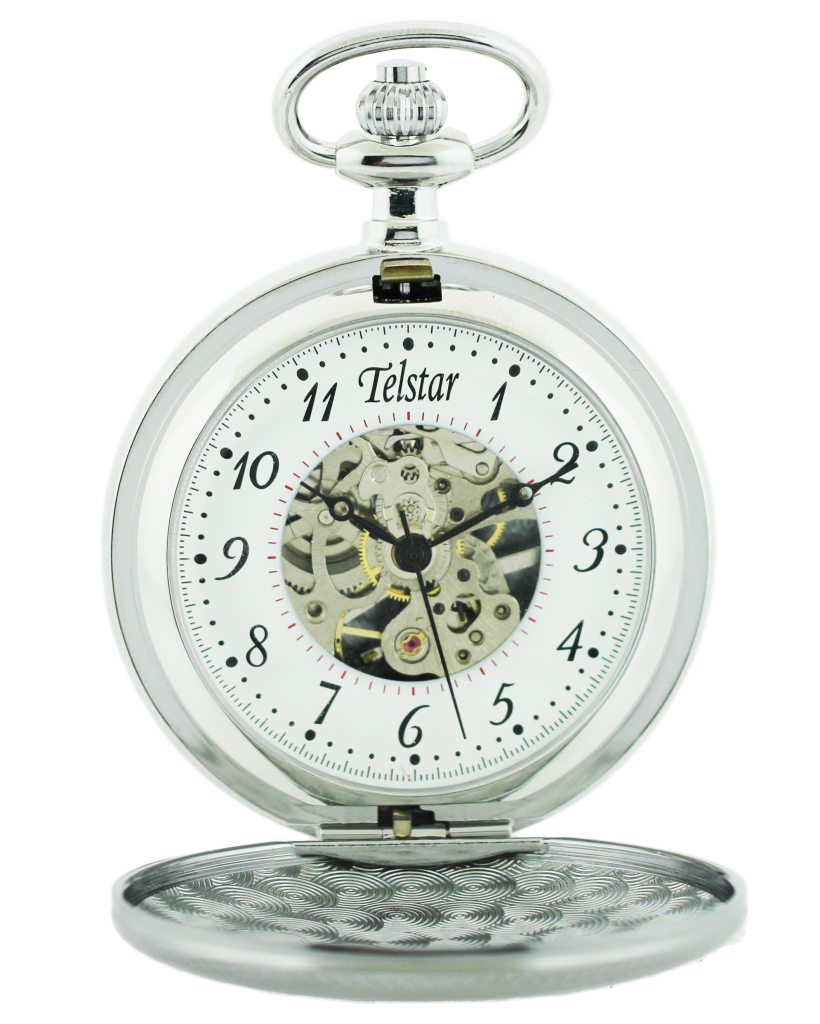 Telstar Stainless Steel Mechanical Full Figure Pocket Watch - Telstar ...