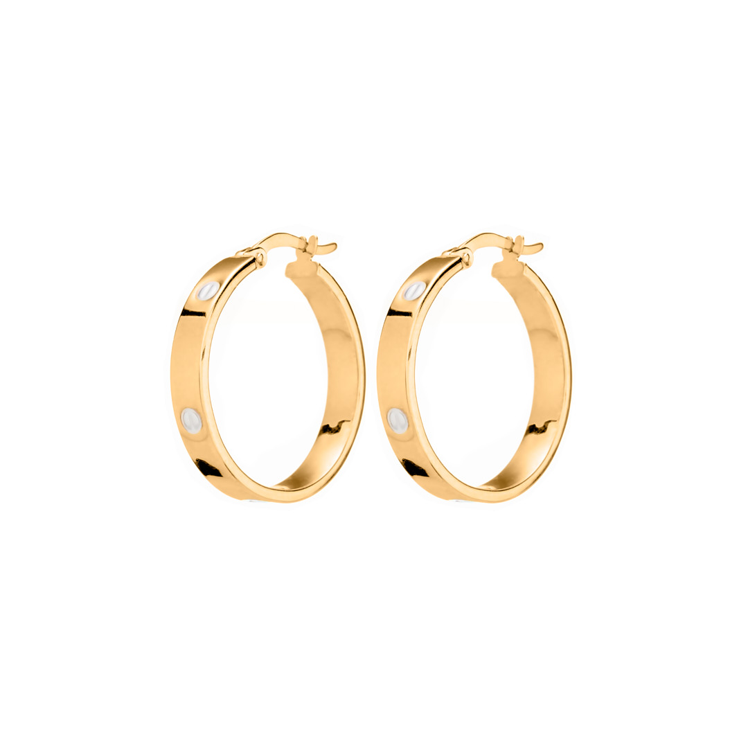 9K Yellow Gold Hoops 23mm - Fallers - Fallers.com - Fallers Irish Jewelry