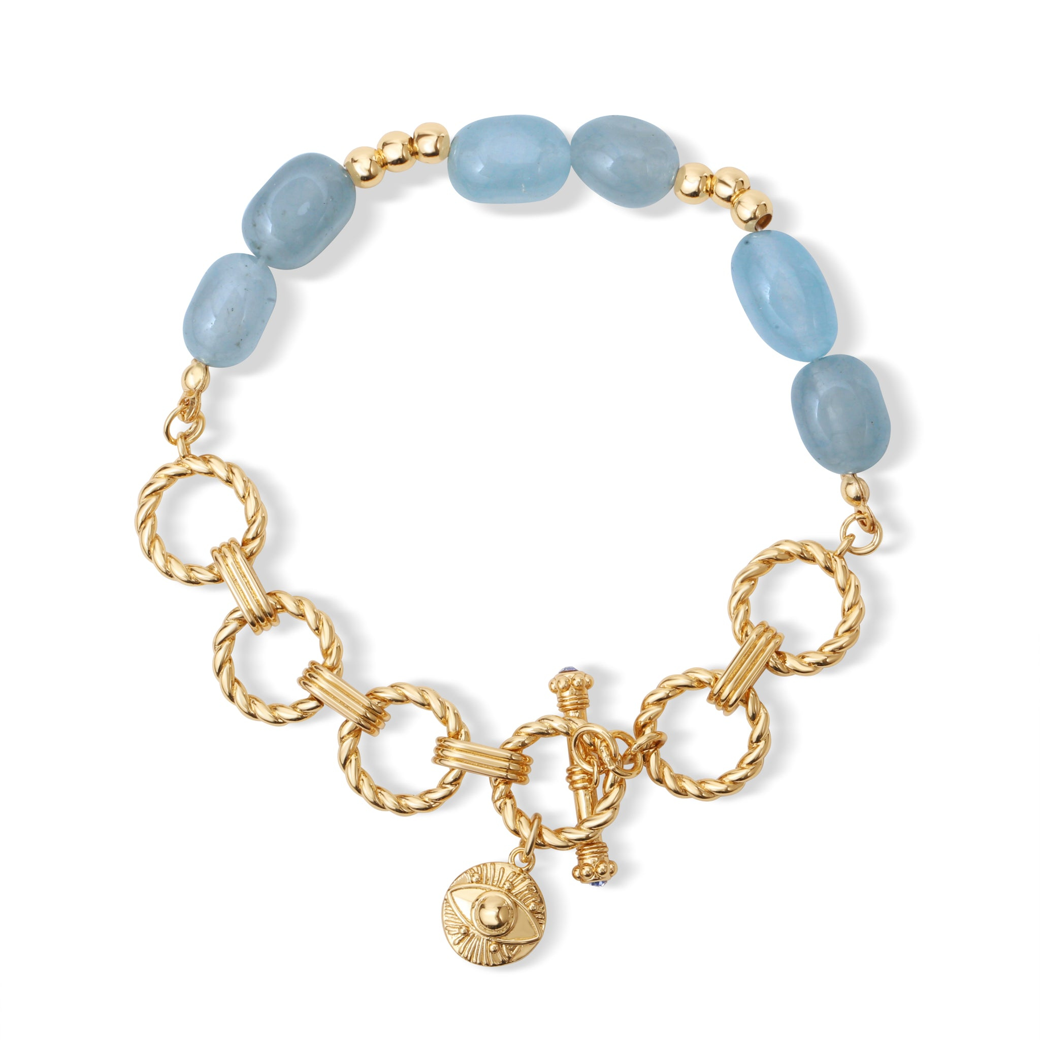Newbridge Gold Plated Blue Stone Sappho Bracelet - Newbridge Silverware ...
