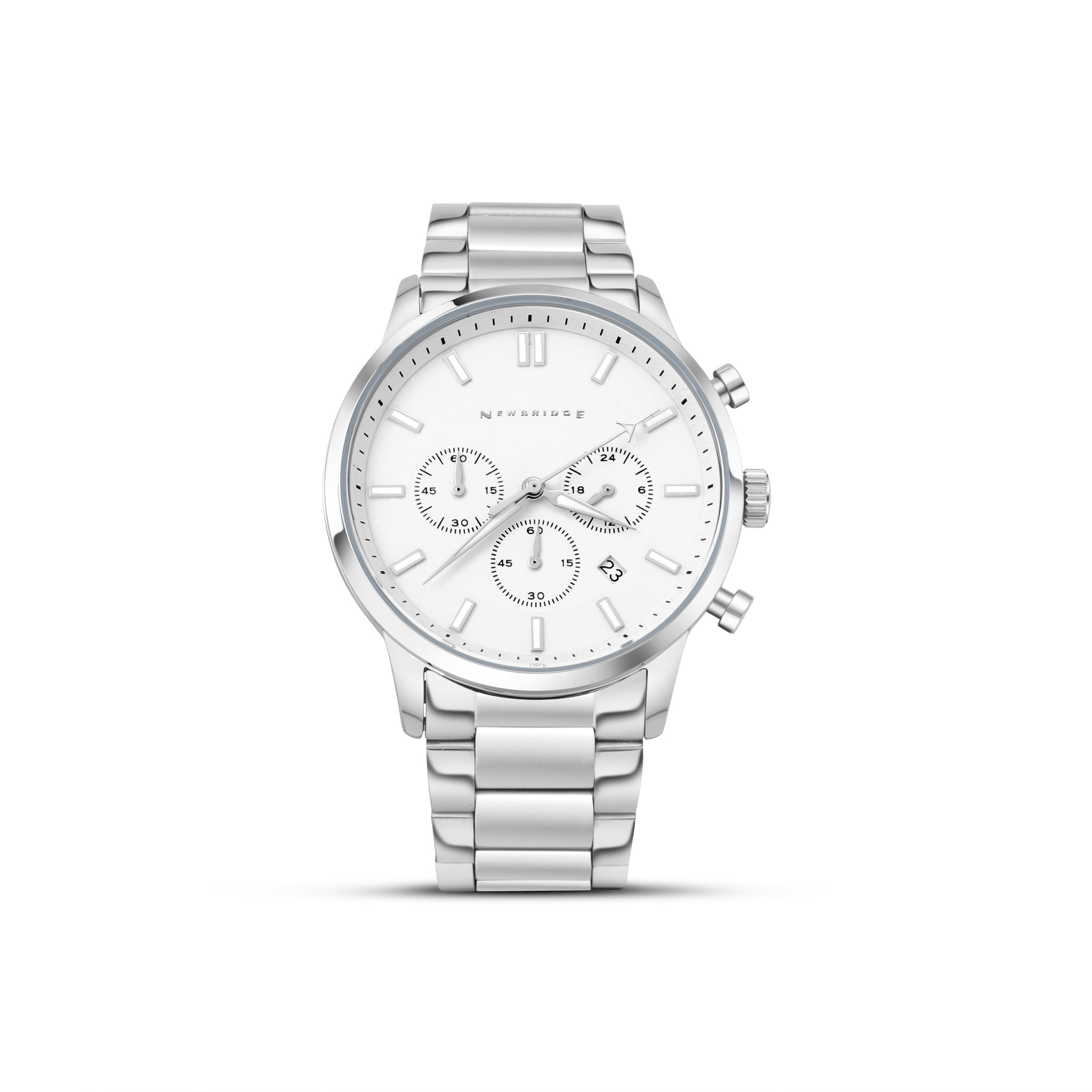 Newbridge Gents Silver Plated Chronograph Watch White Face - Newbridge ...